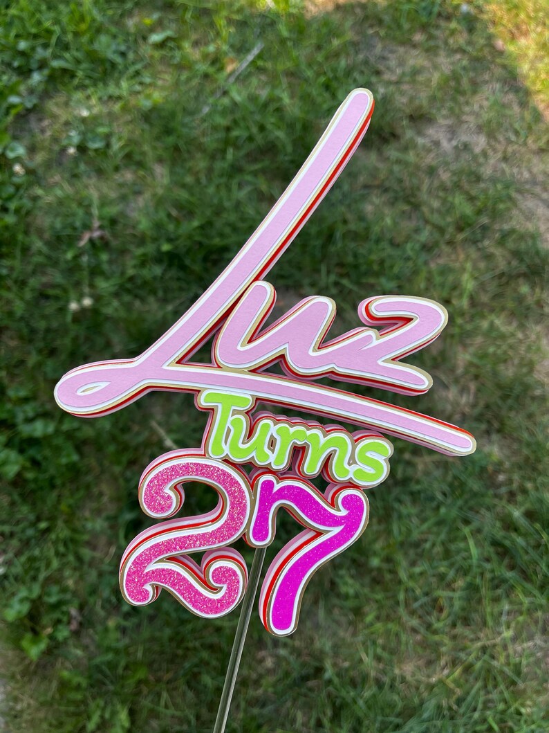 Celebrate Every Year Personalized Cake Topper for Any Age, Custom Age ...