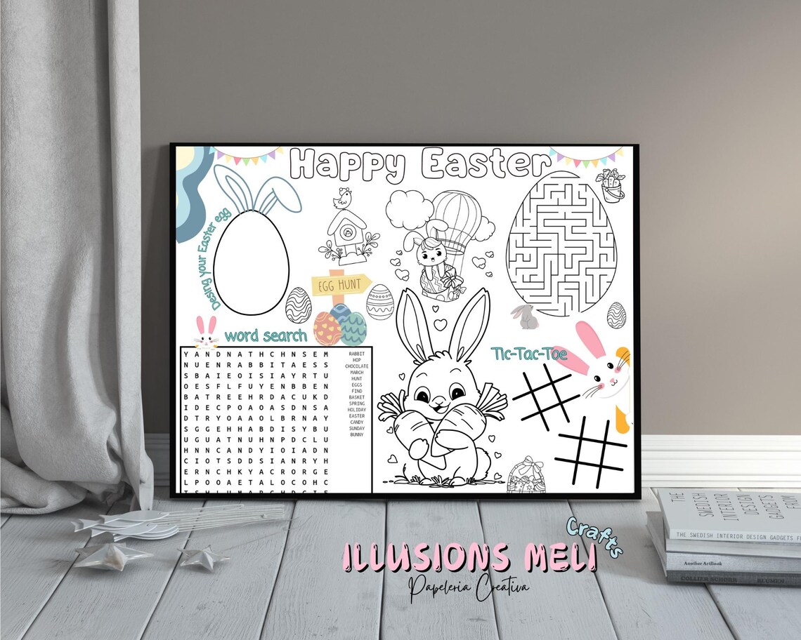 Printable Easter Activity Sheet for Kids / Fun Easter Coloring Game ...