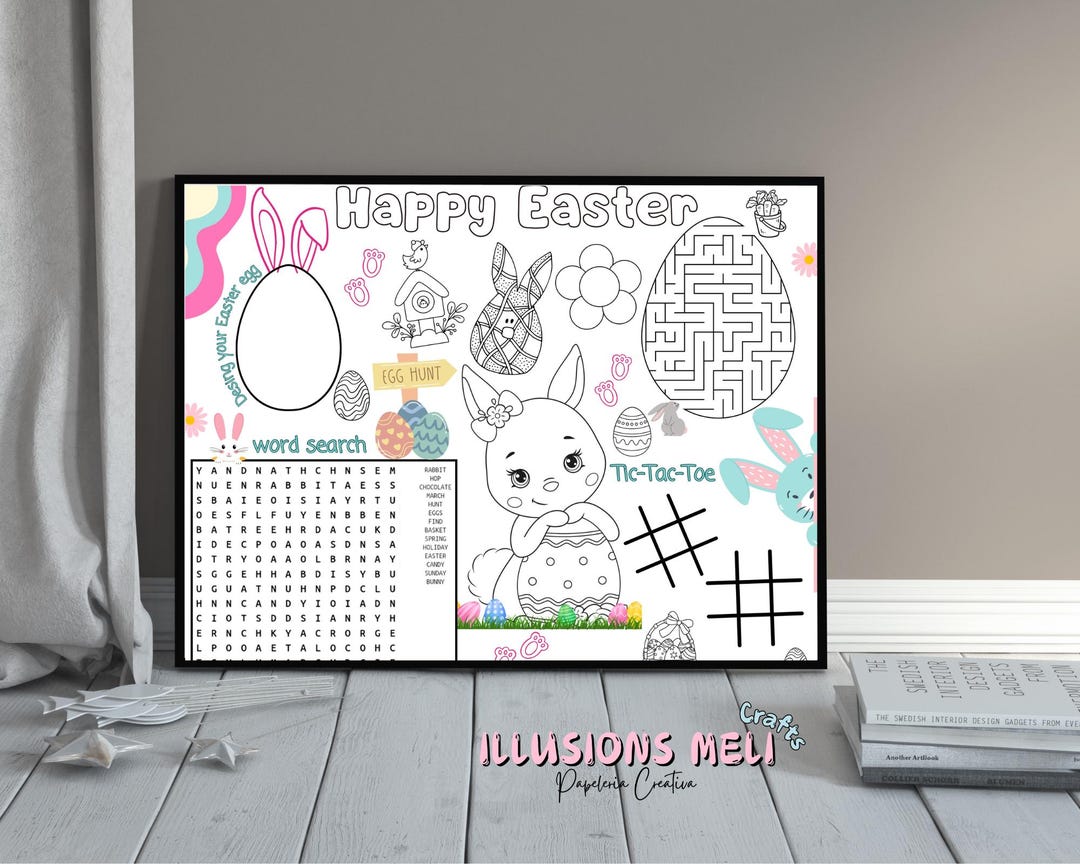 Printable Easter Activity Sheet for Kids / Fun Easter Coloring Game ...