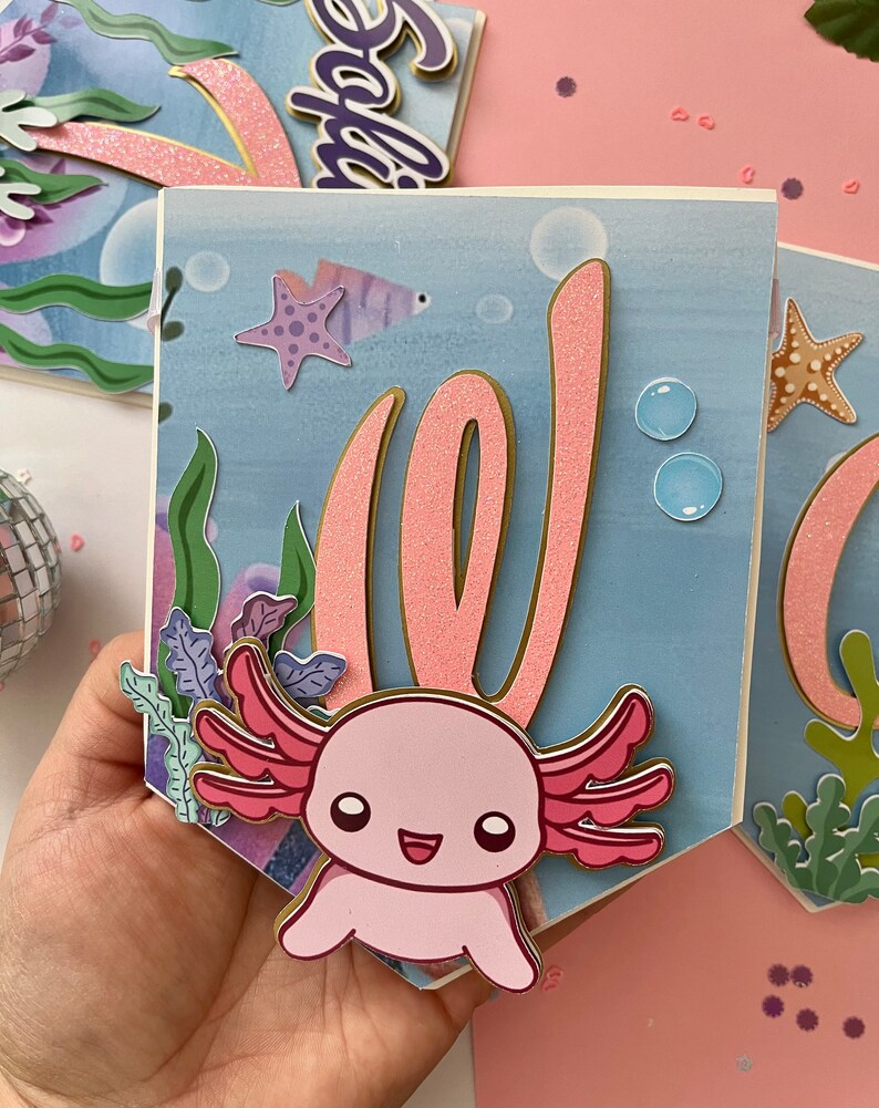Axolotl Banner, Axolotl Party, Party Decoration, Axolotl Decoration ...