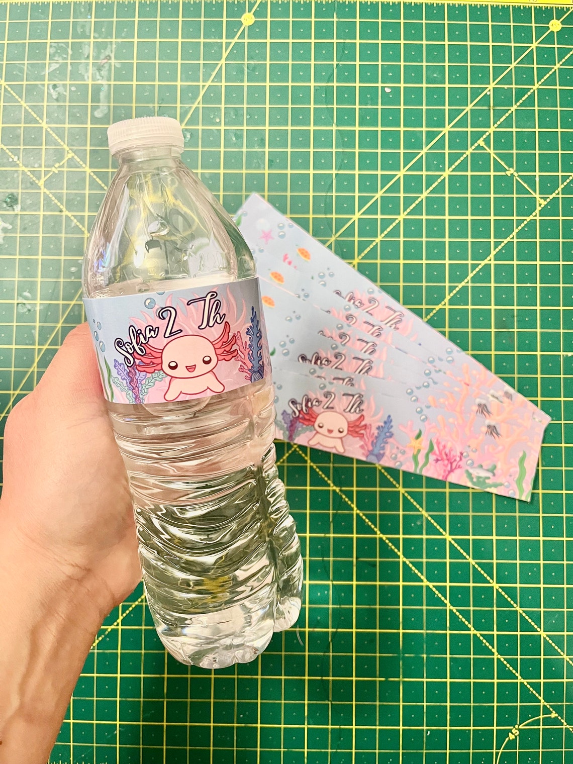 Water Bottle Labels/ Axolotl Labels, Birthday Stickers, Water Bottle ...