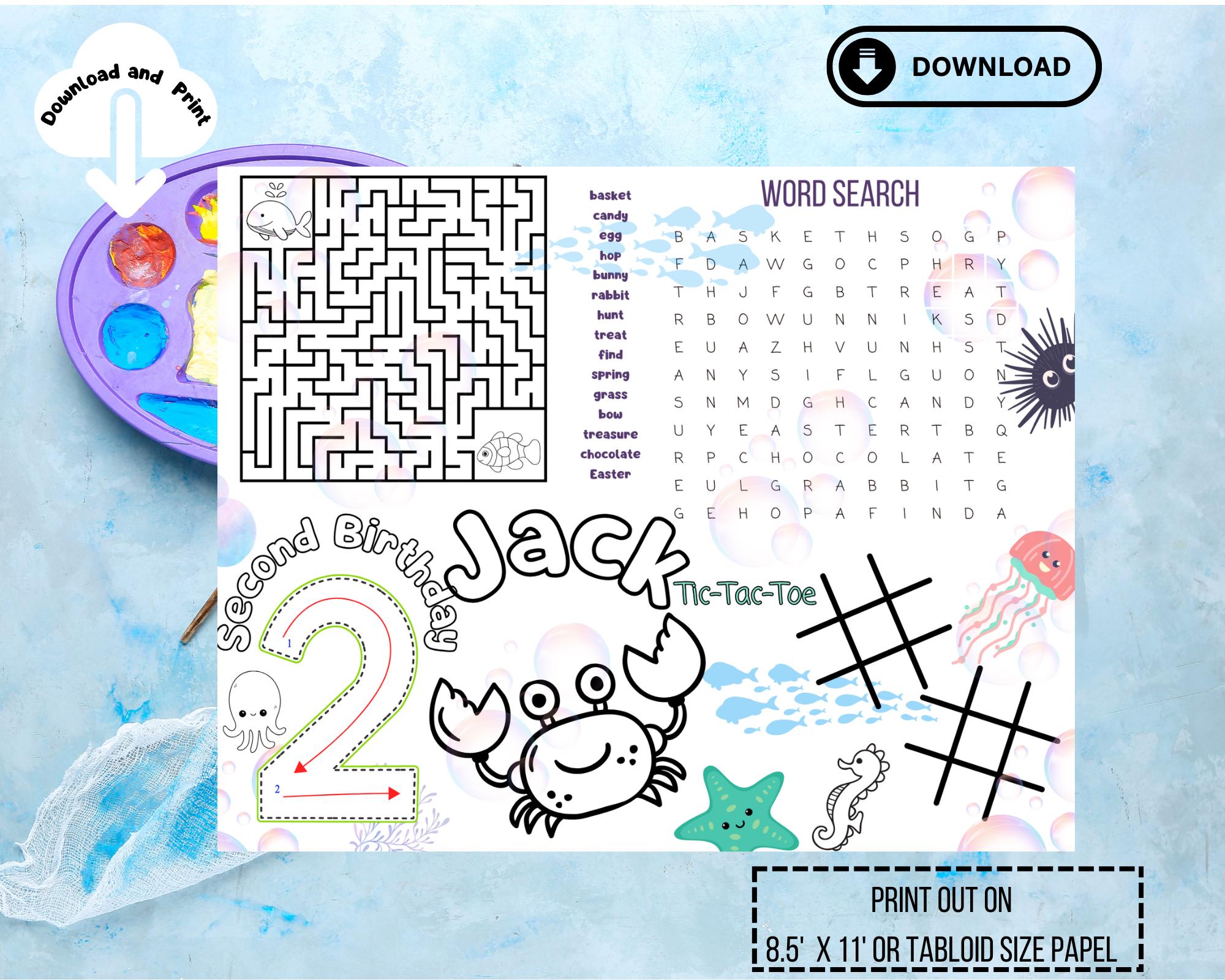 Printable Ocean Activity Sheet for Kids / Fun Sea Coloring Game ...