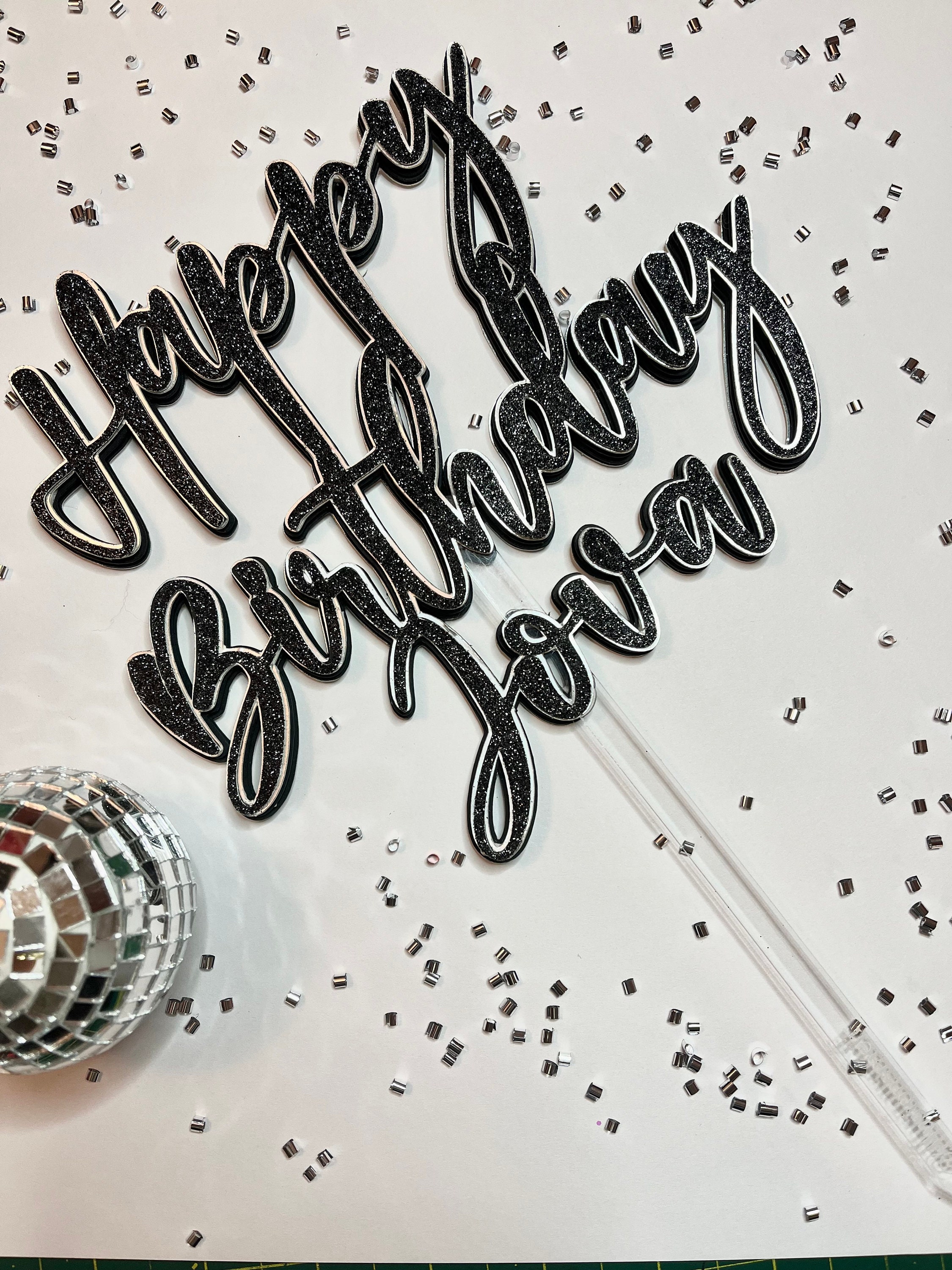 Cake Topper Happy Birthday Custom / Happy Birthday Sign / Cake Topper ...