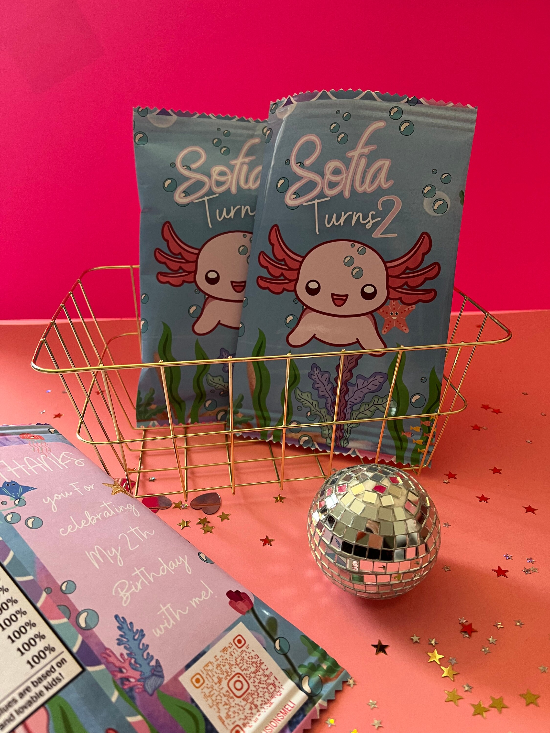 Chips Bag Axolotl, Candy Bag, Personalized Axolotl Bags, Happy Birthday ...