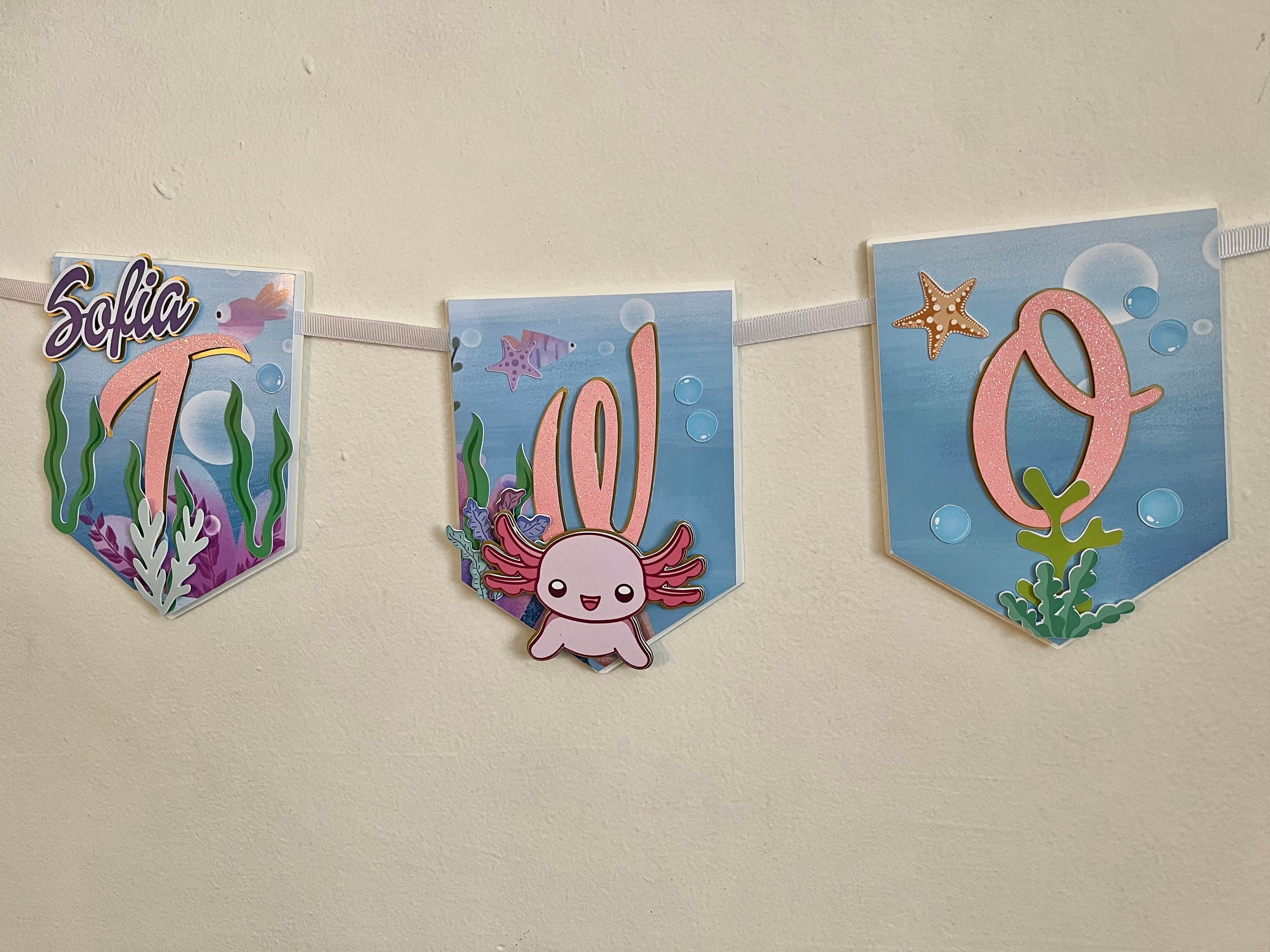 Axolotl Banner, Axolotl Party, Party Decoration, Axolotl Decoration ...