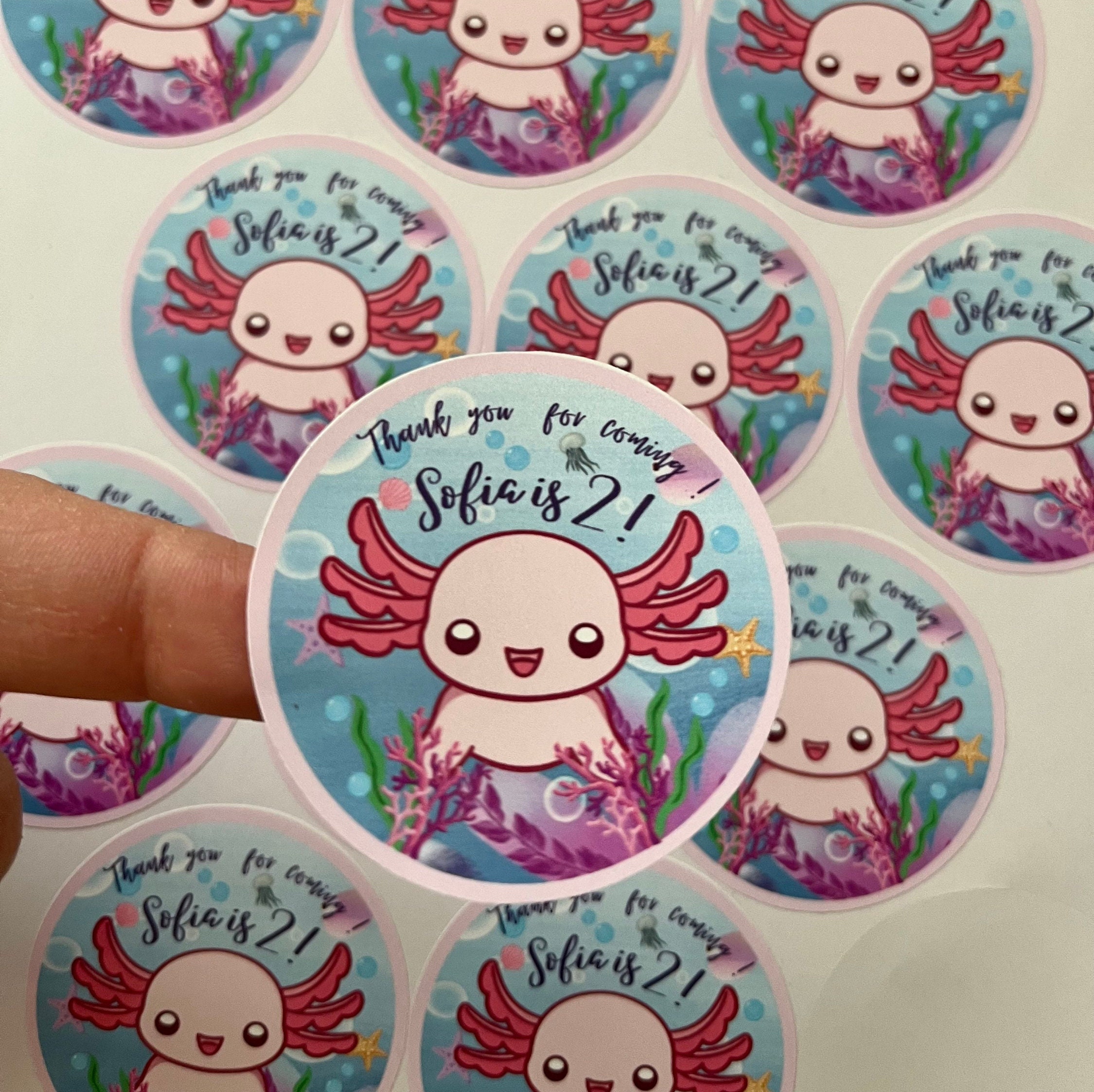 Personalized Axolotl Labels, Axolotl Birthday Labels, Axolotl Stickers ...