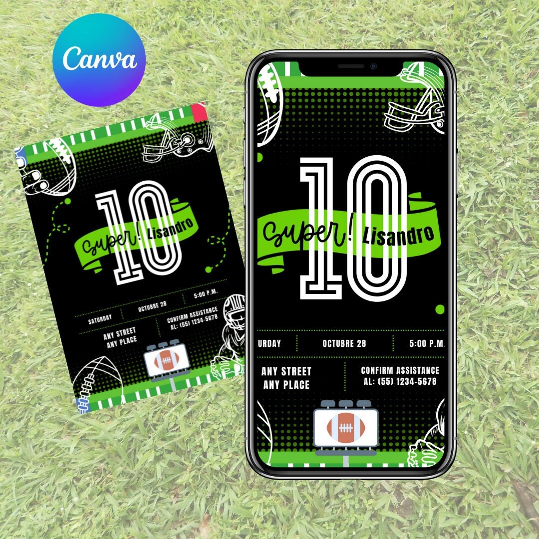 Digital Super Bowl Invitations, American Football Party, Super Bowl ...