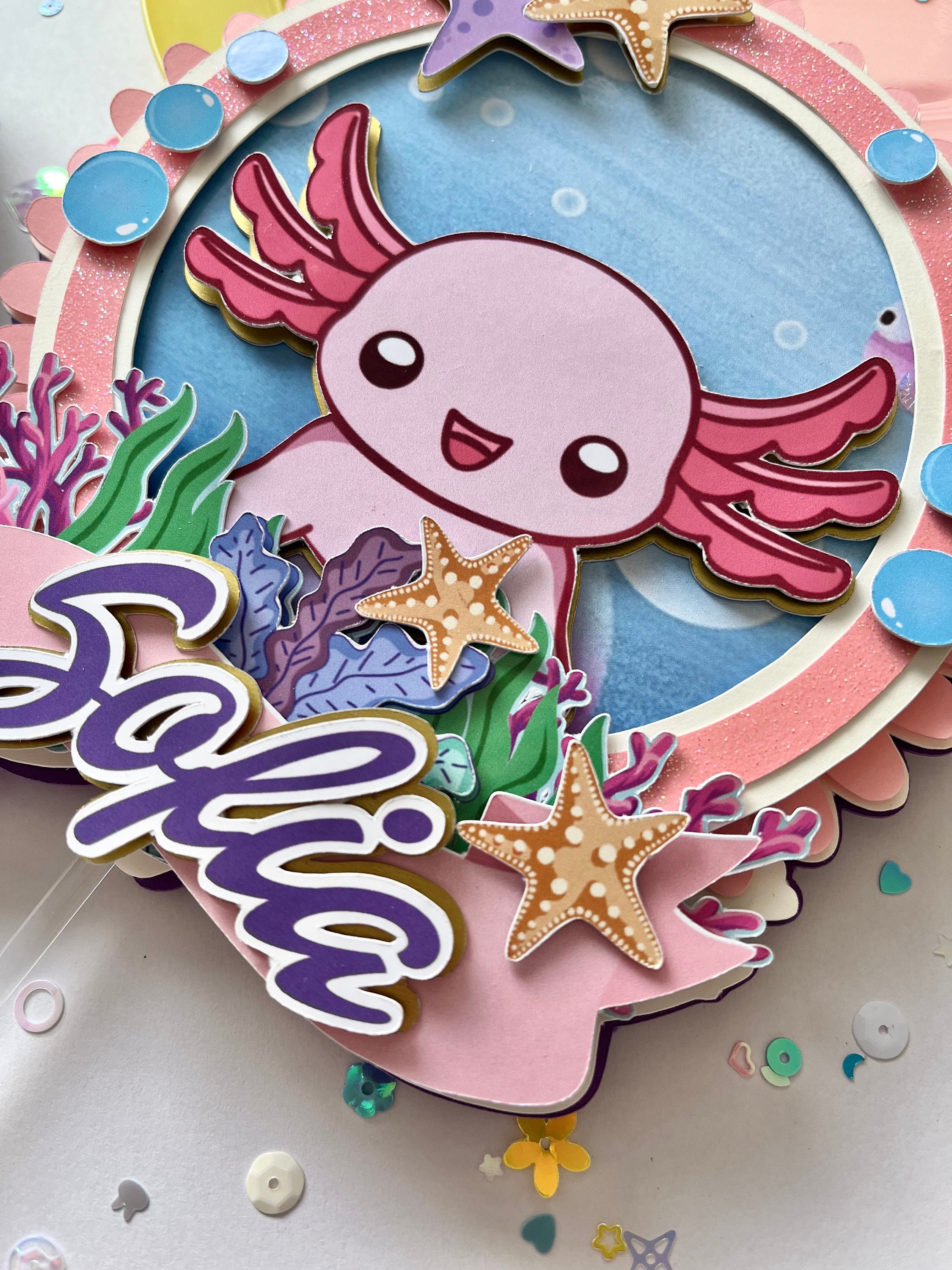 Axolotl Party, Topper Axolotl, Axolotl Party, Axolotl Theme, Ocean ...