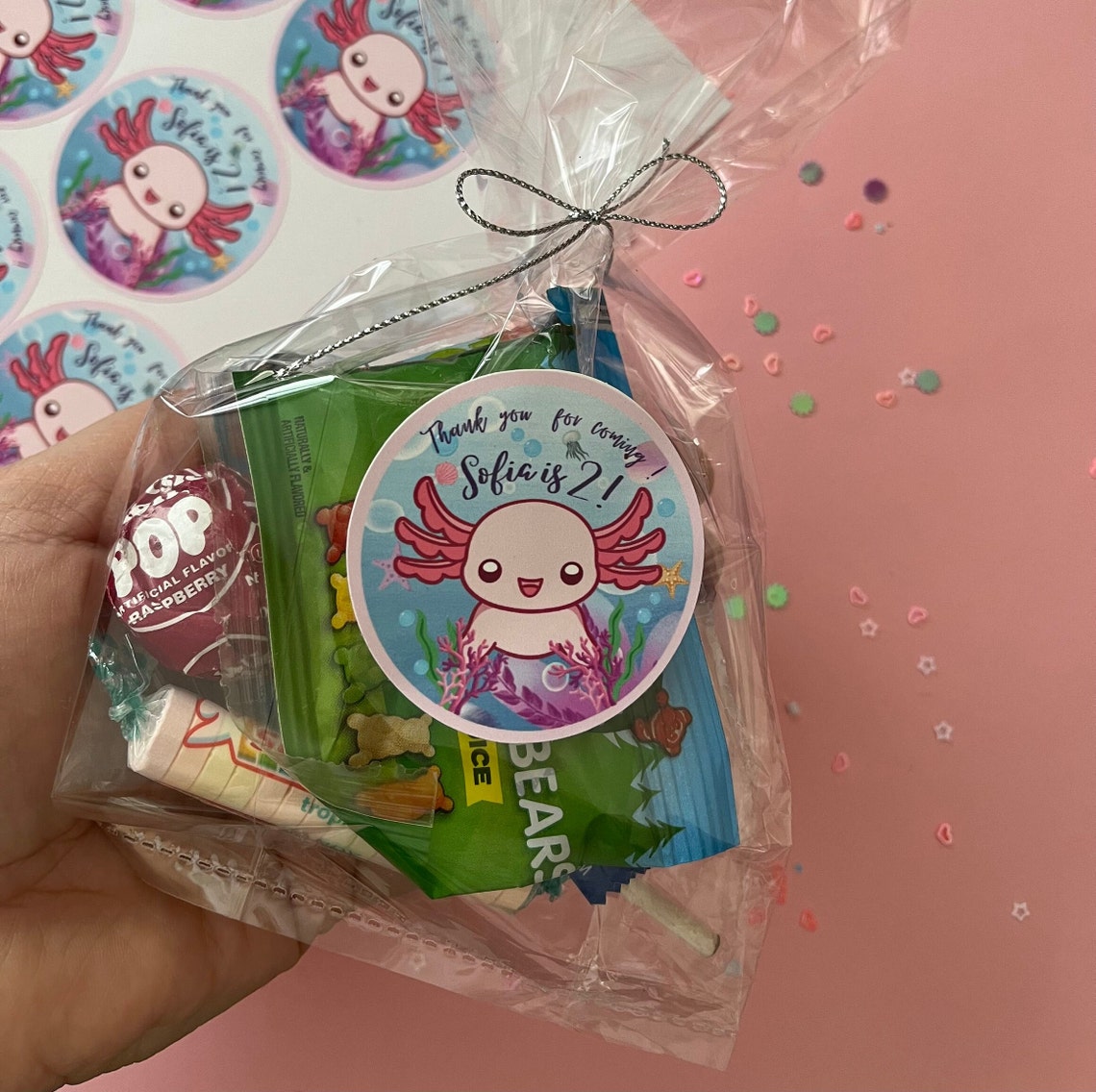 Personalized Axolotl Labels, Axolotl Birthday Labels, Axolotl Stickers ...