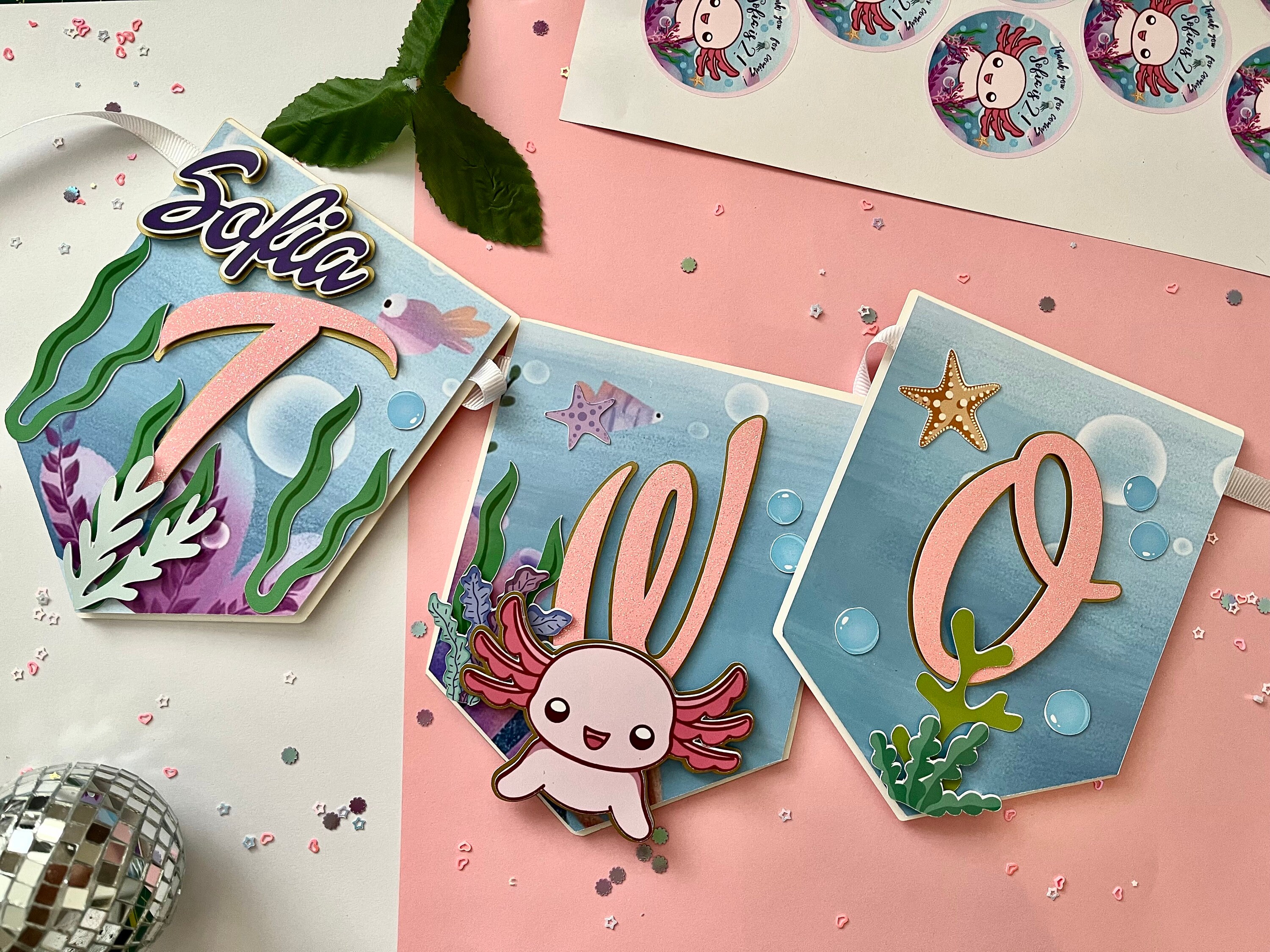 Axolotl Banner, Axolotl Party, Party Decoration, Axolotl Decoration ...