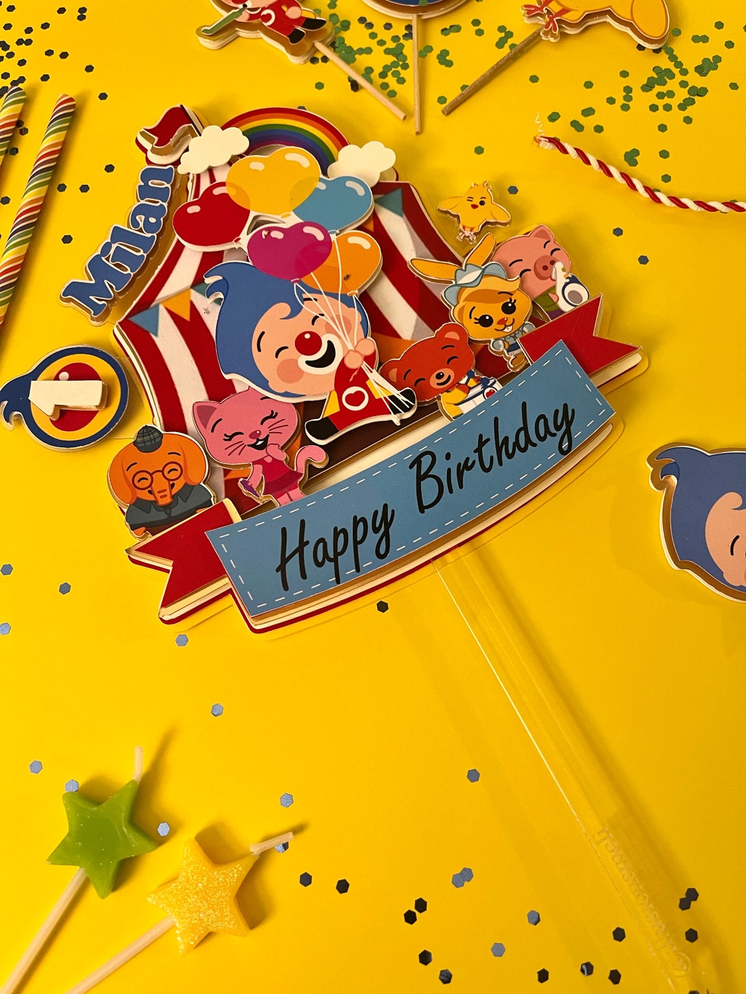 Cake Topper Plim Plim, Personalized Cake Decoration, Personalized Cake ...