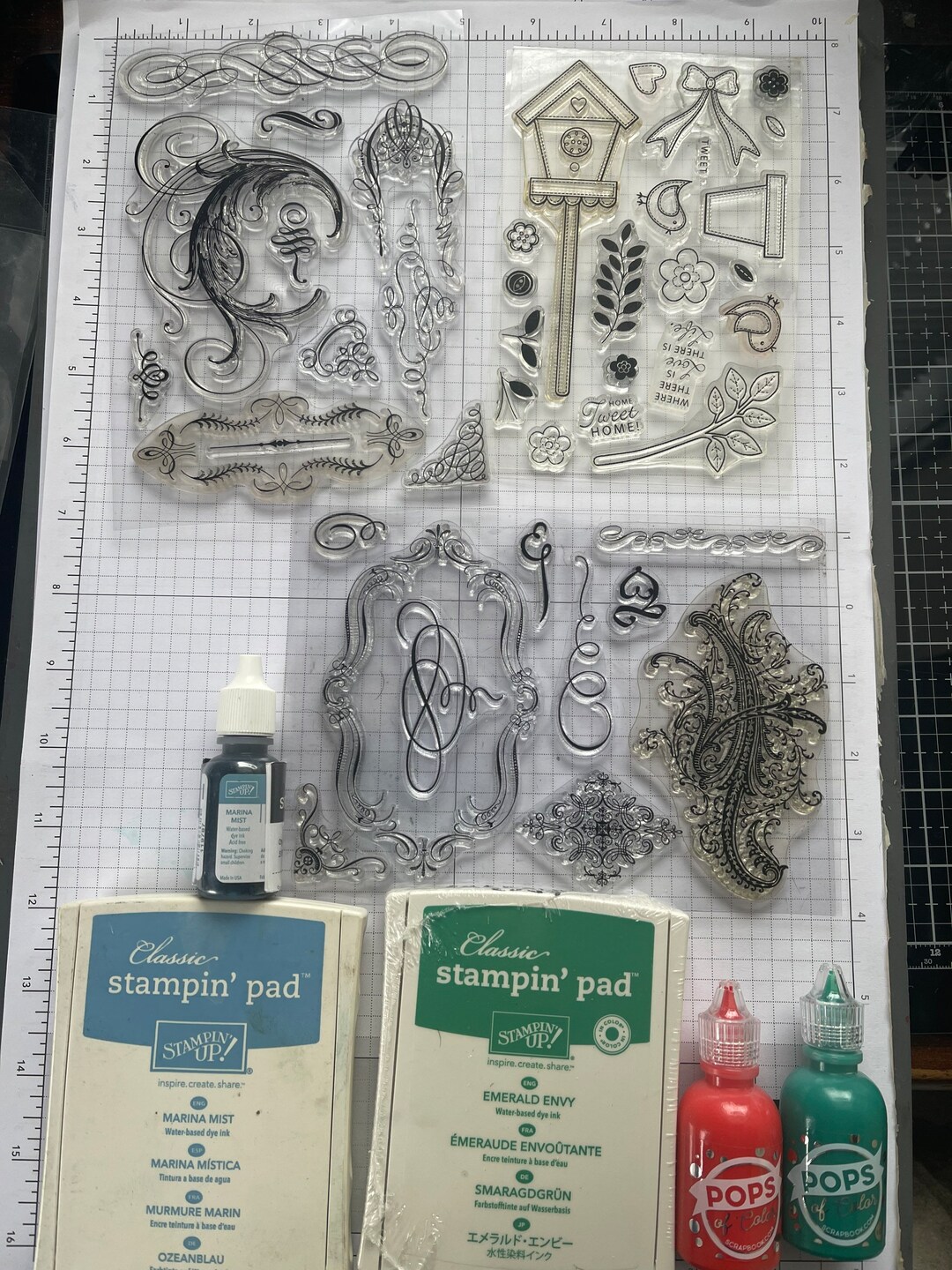 Updated Destash Three Photopolymer Stamp Sets, Two Ink Pads, One ...