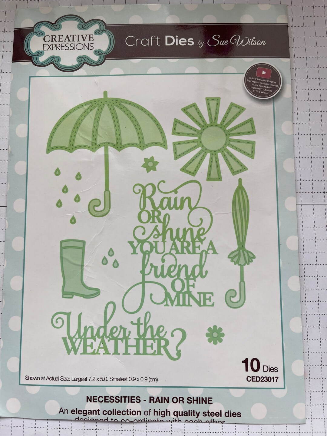 Sue Wilson Designs Dies Necessities Collection Rain or Shine Gently ...