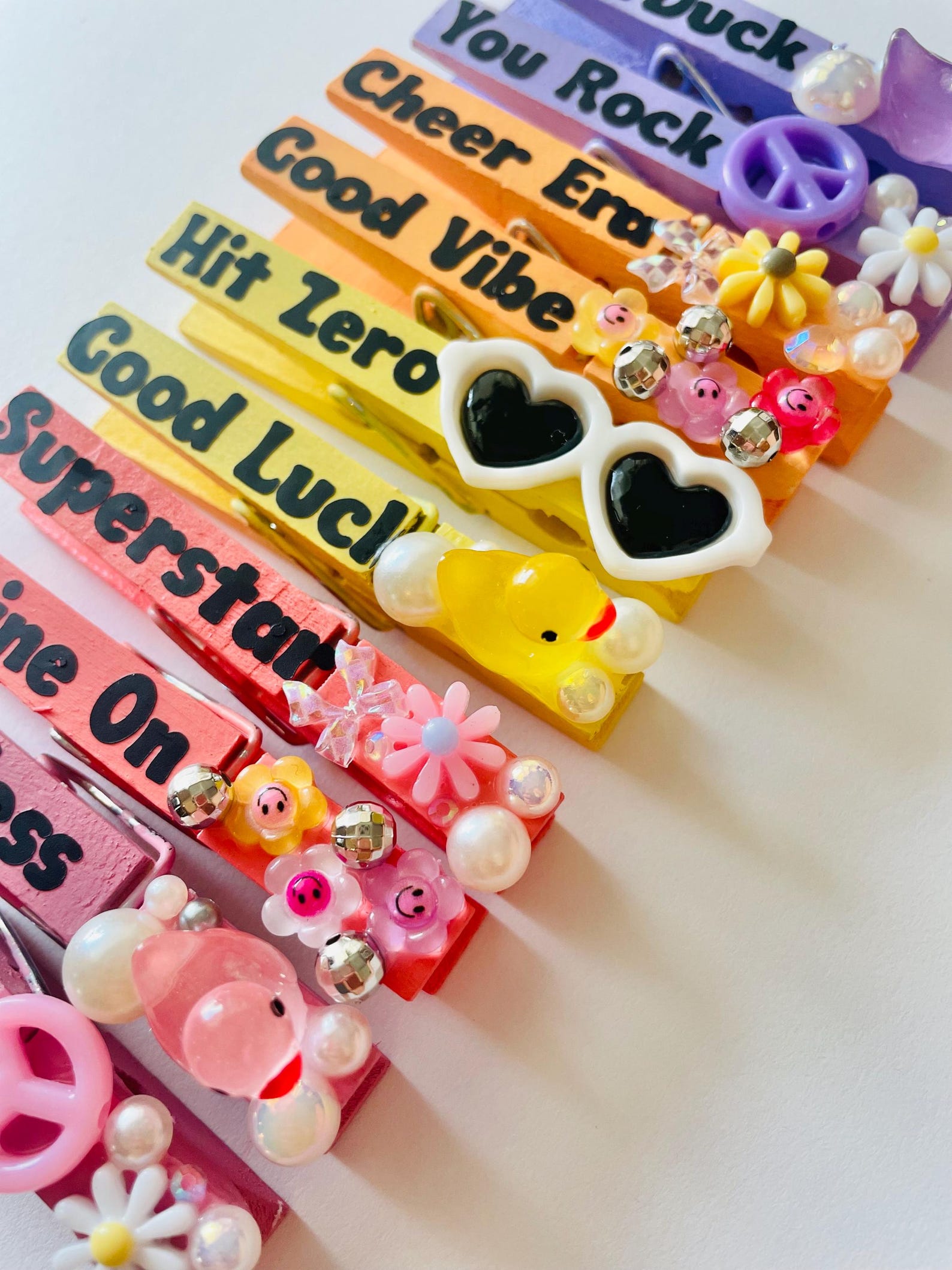 Good Vibes Cheerleading Pins Groovy Team Spirit Set Lucky Duck Cheer ...