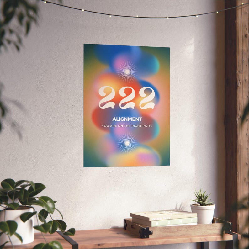 Angel Number 222 Alignment Poster, Spiritual Wall Art, Numerology Decor ...