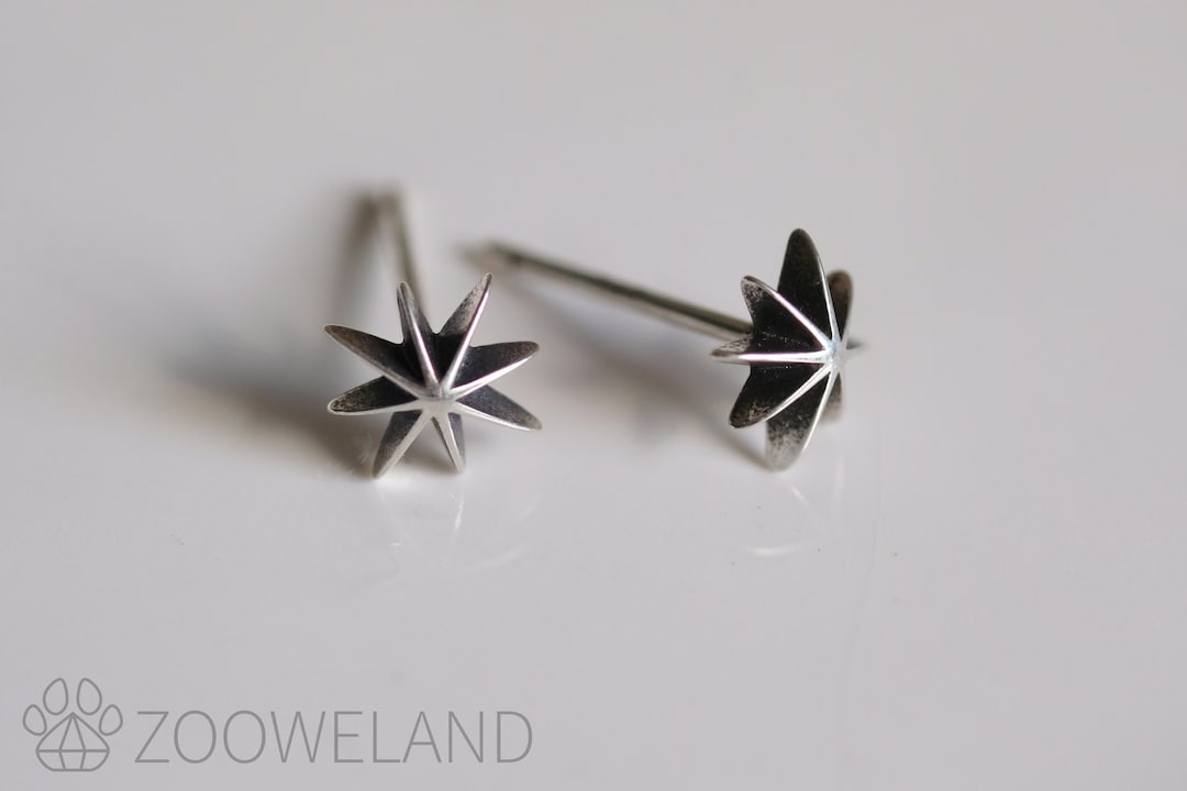 Handmade Tiny Star 925 Silver Earrings - Hand Crafted 925 Solid Silver ...