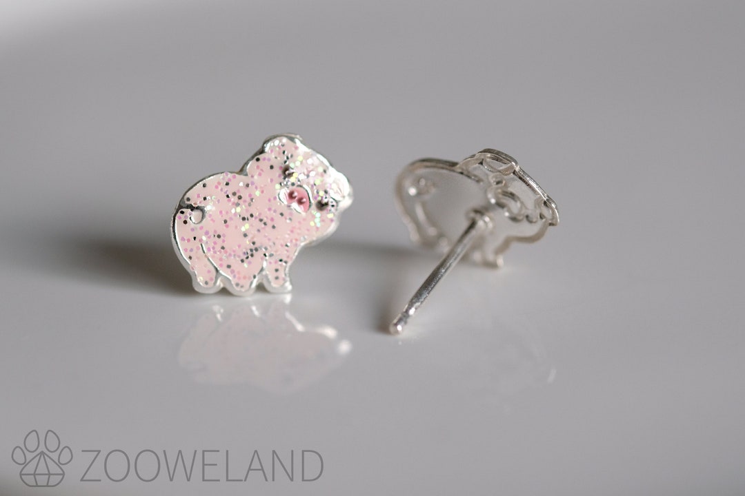 Pig Silver Stud Earrings - Dainty 925 Sterling Silver Stud Friction ...