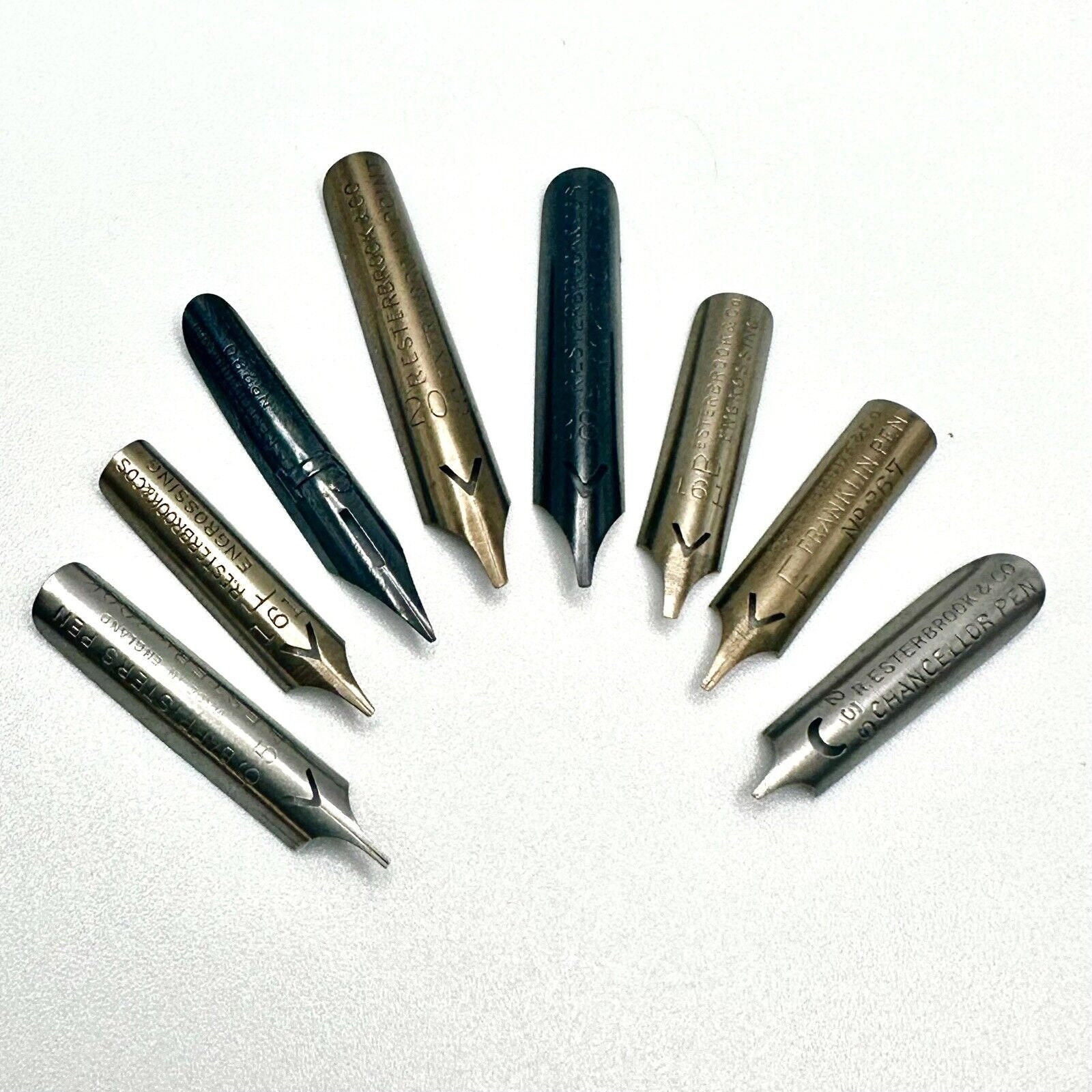 Lot of 8 RARE Esterbrook Dip Pen Nibs for Engrossing Italics Broad ...