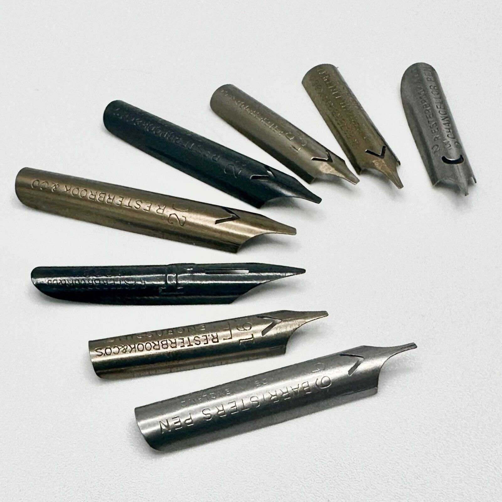 Lot of 8 RARE Esterbrook Dip Pen Nibs for Engrossing Italics Broad ...
