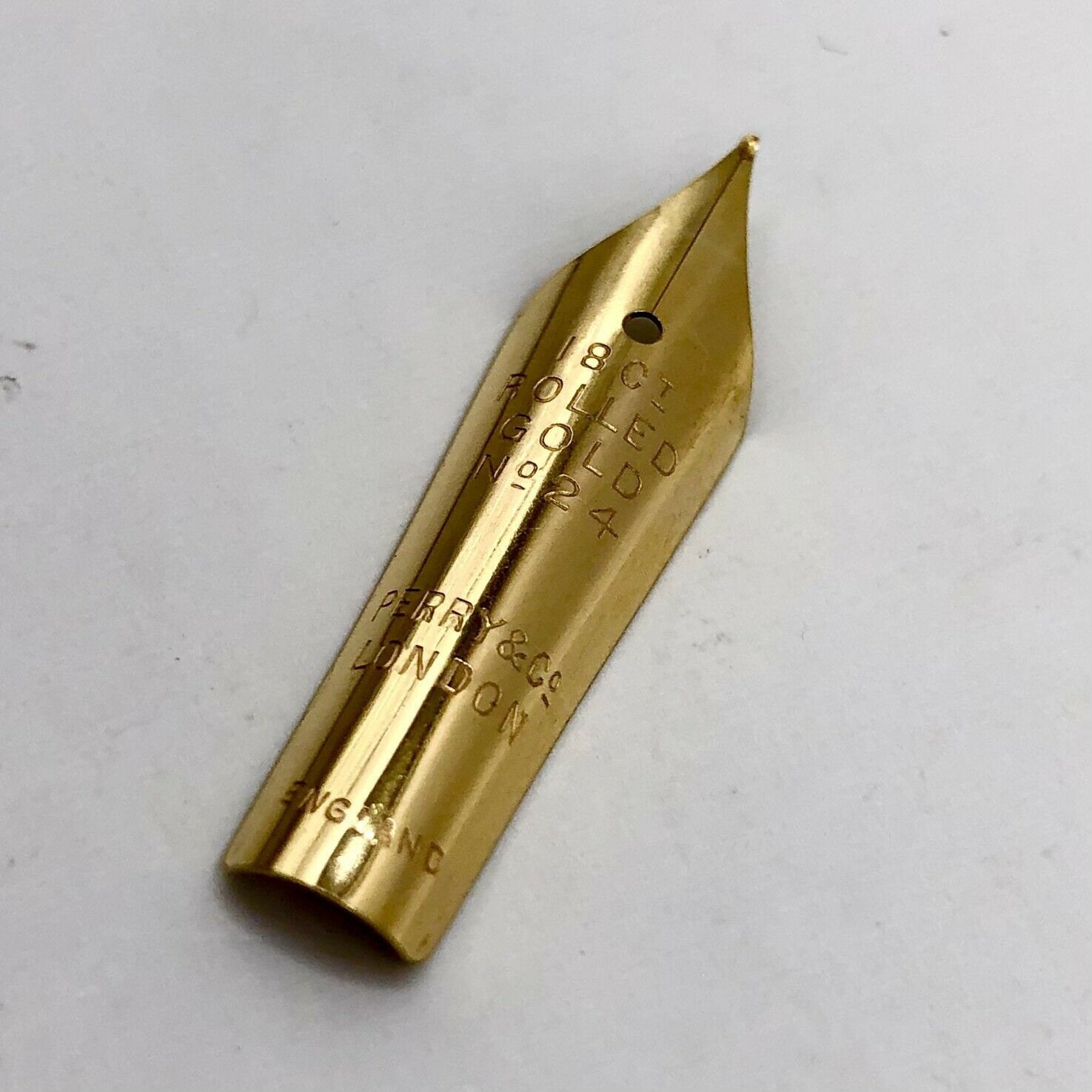 Vintage Perry & Co No. 24 Fountain Pen Nib 18k Rolled Gold NOS - Size ...