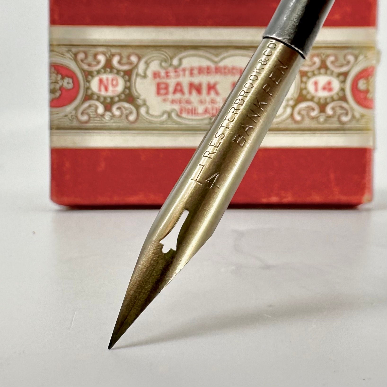 Antique Esterbrook Bank Pen No.14 Dip Pen Nib STRAIGHT VENT Circa 1910 ...