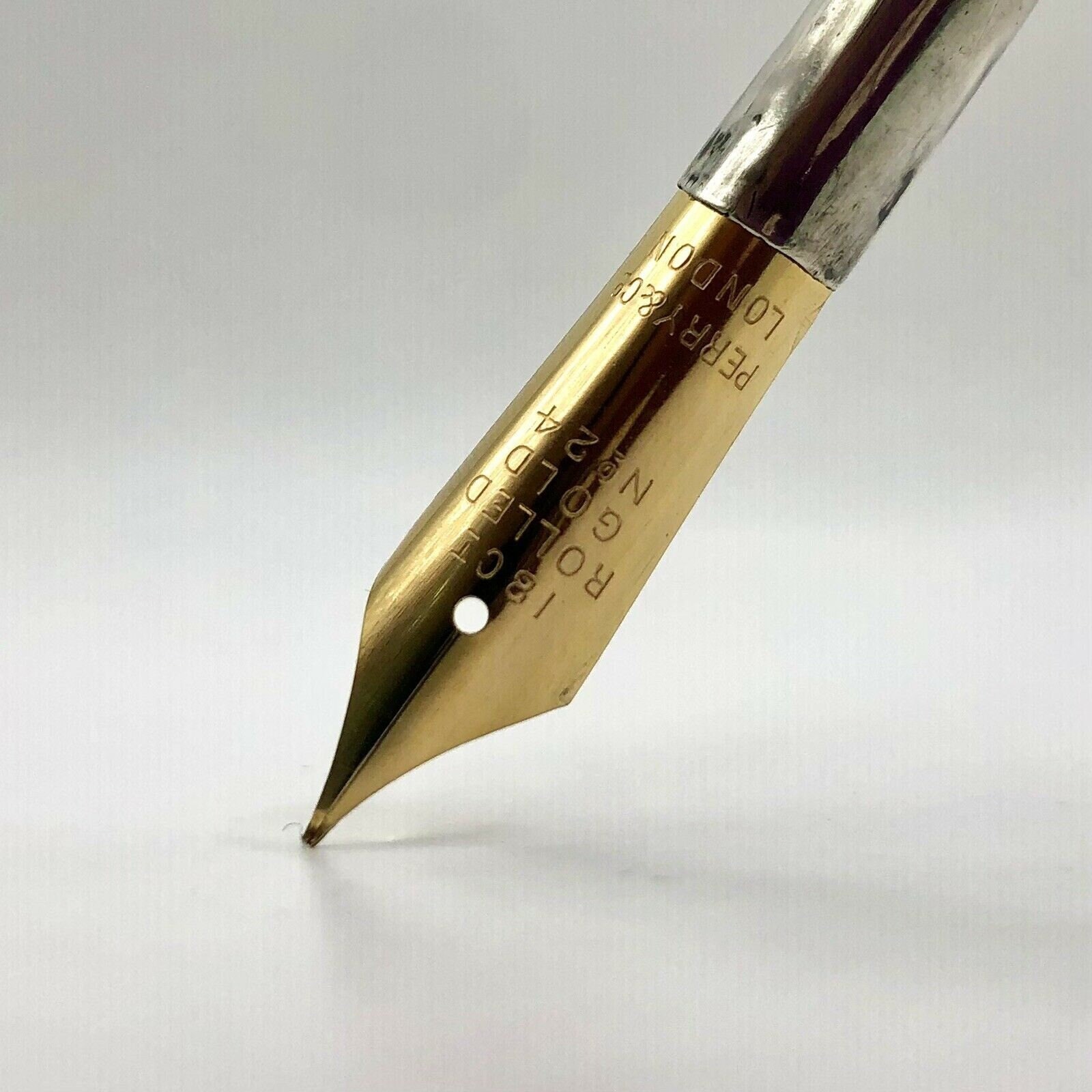 Vintage Perry & Co No. 24 Fountain Pen Nib 18k Rolled Gold NOS - Size ...