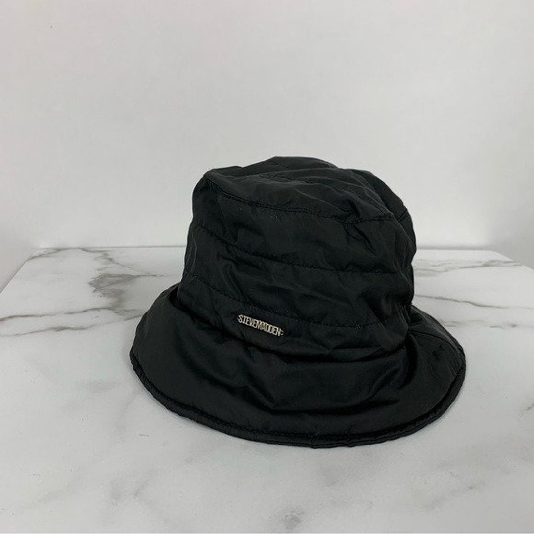 Steven Madden Y2K Puffy Black Retro Bucket Hat - Etsy