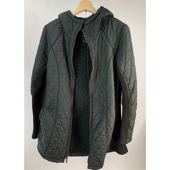 Prana Black Esla Sherpa Black Quilted Fleece Lined Jacket Coat Medium M ...