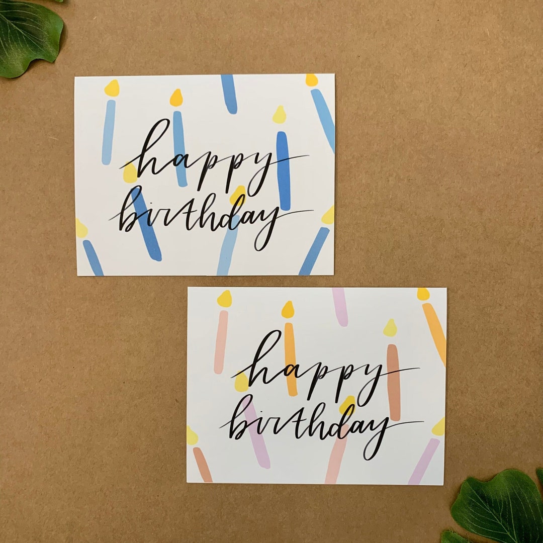 Happy Birthday Candle Cards - Etsy