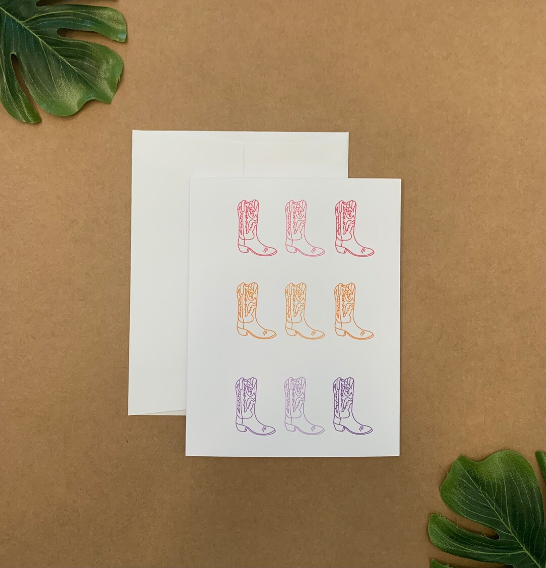 Cowboy Boot Card - Etsy