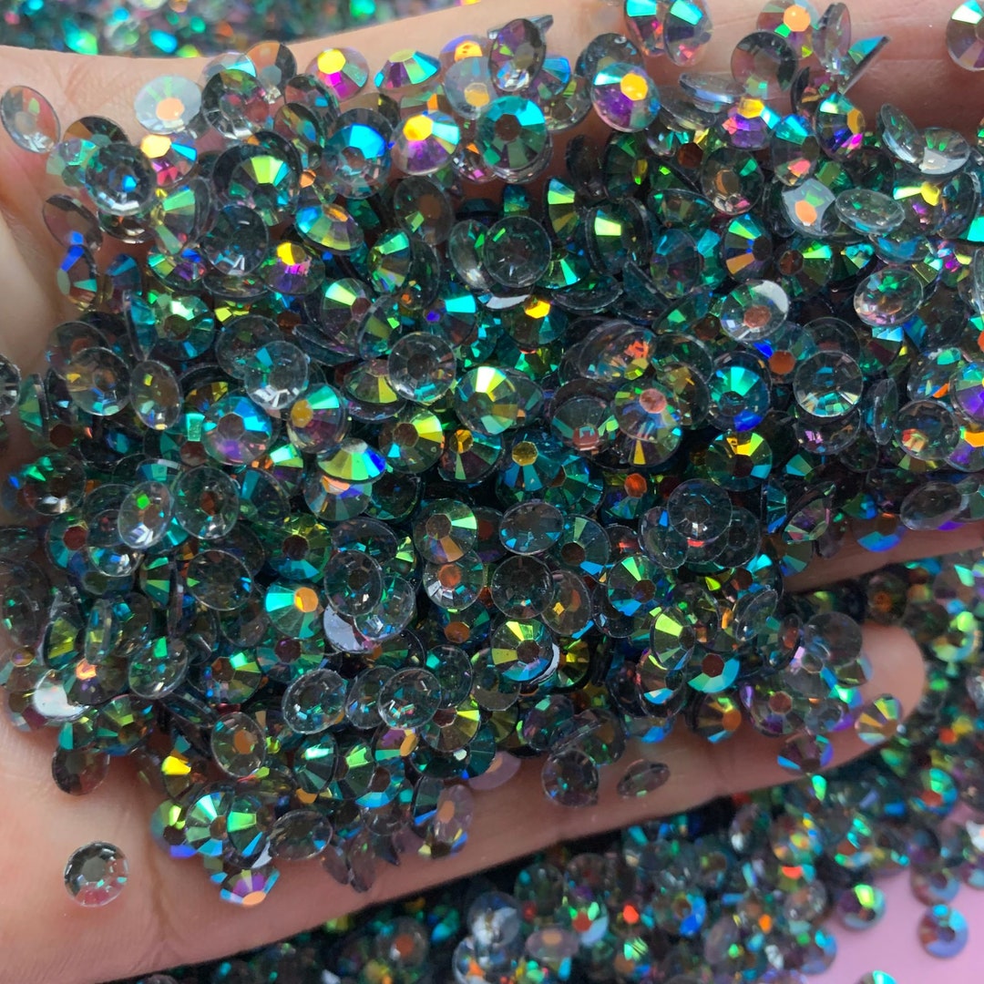 10G BULK 2MM\3MM\4MM\5MM\6MM Gray AB TRANSPARENT Flatback Rhinestones ...