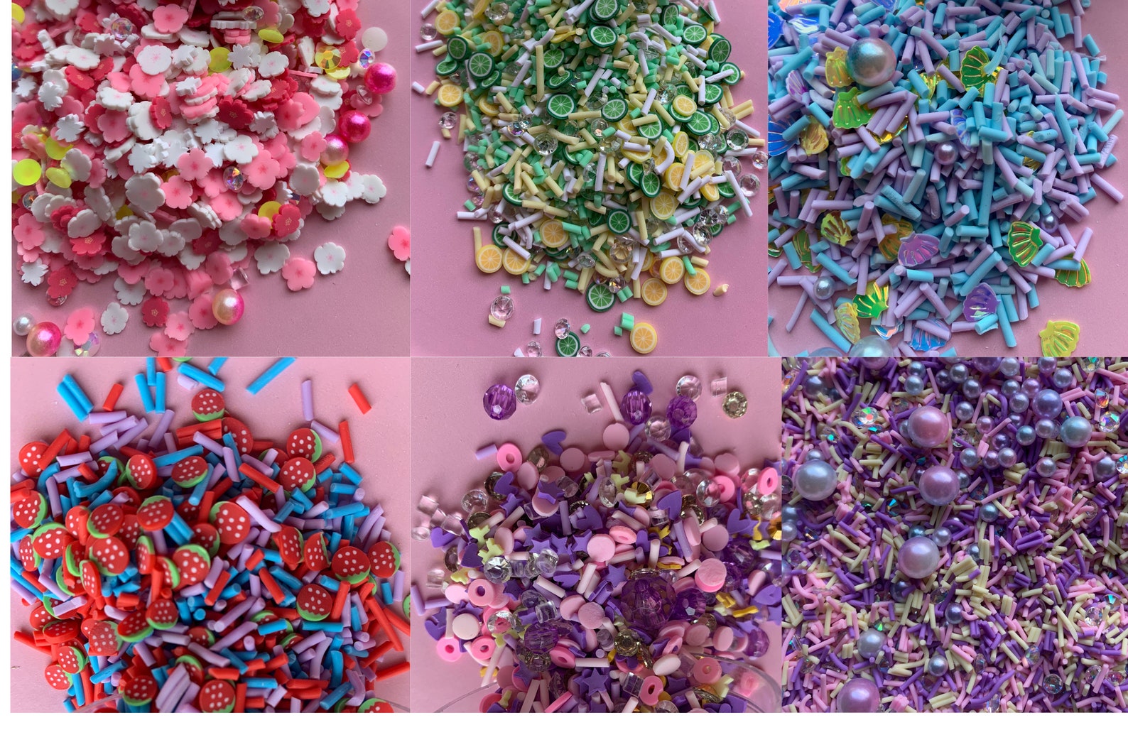 Violets Sprinkle Mix, Polymer Clay Fake Sprinkles With Resin Pearls and ...