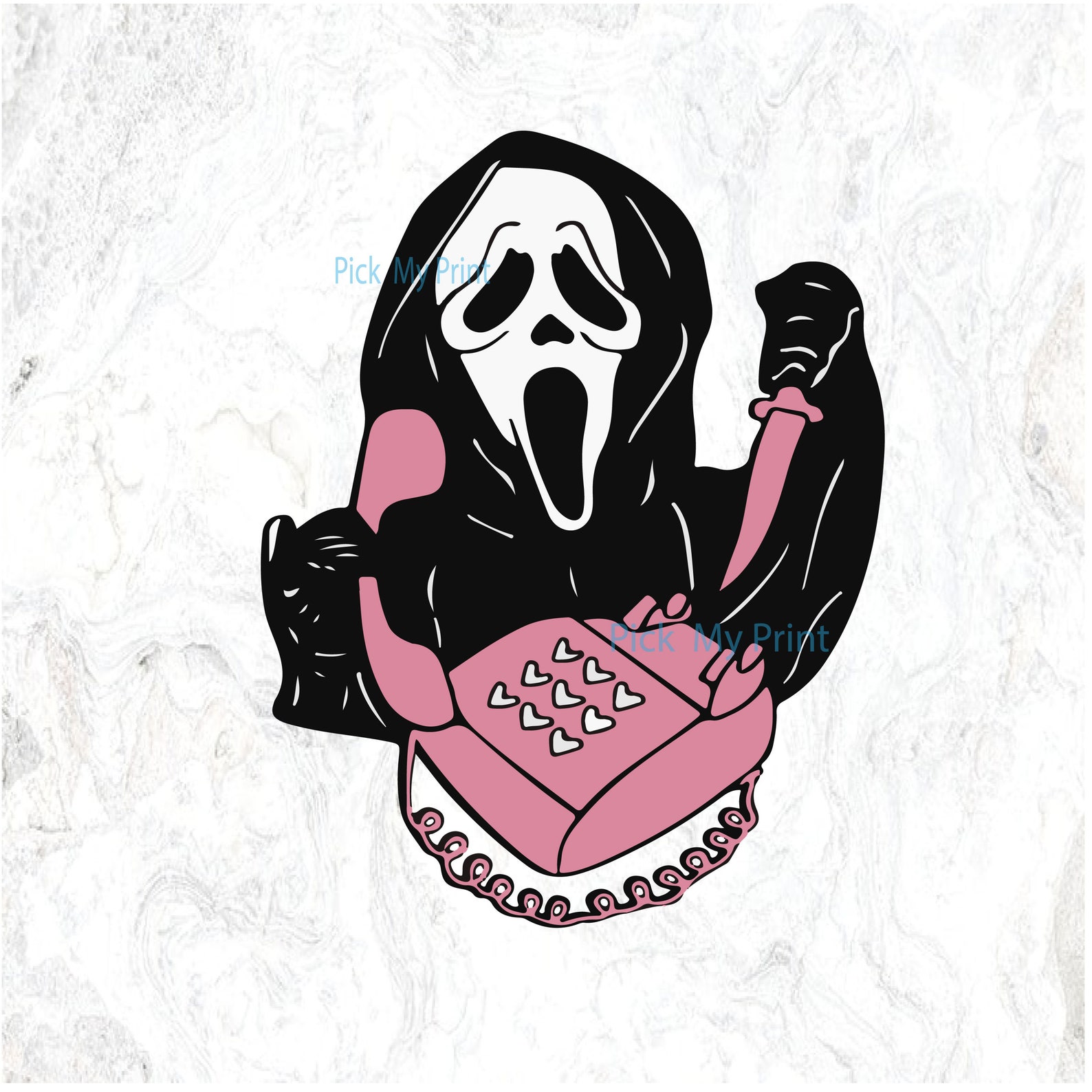 Ghostface Calling SVG PDF PNG Scream Layered Vector - Etsy