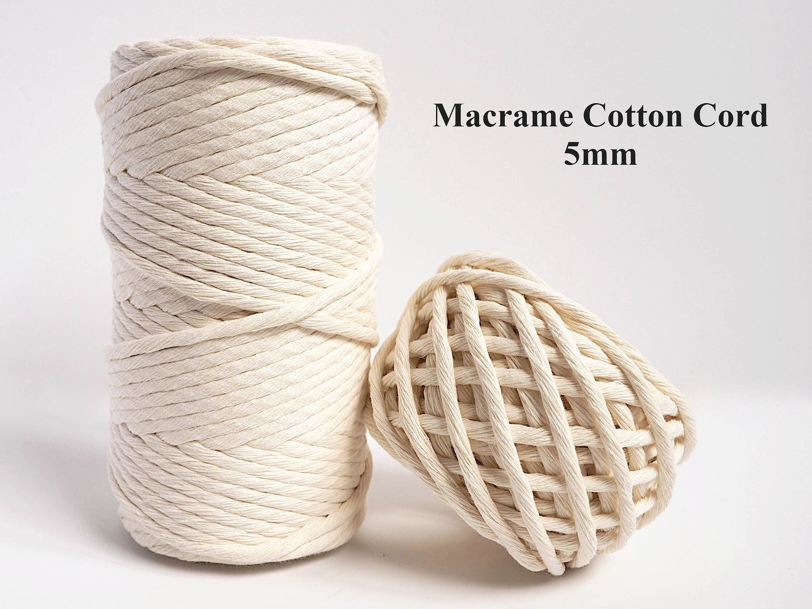 Luxurious Feel Macrame Cotton Cord / 5mm / Single Twisted / 5m 10m 20m ...