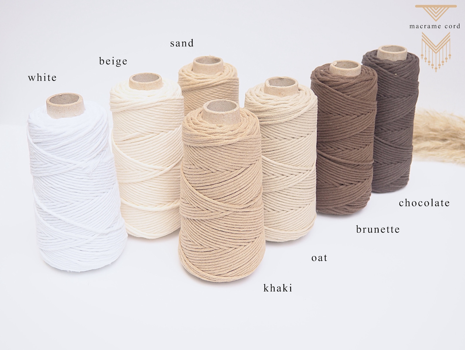 Luxurious Feel Macrame Cotton Cord / 3mm / Single Twisted / 34 Colours ...