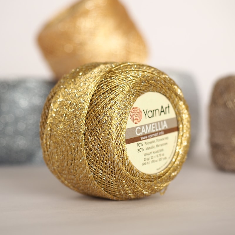 Metallic Gold Sparkling Yarn - Etsy UK