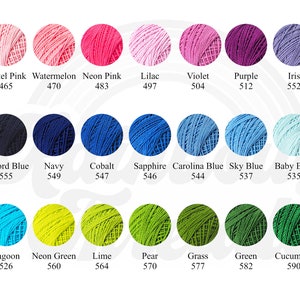 KARAT Cotton Crochet Thread Size 8 Deep and Stunning Colours / 65m / 54 ...