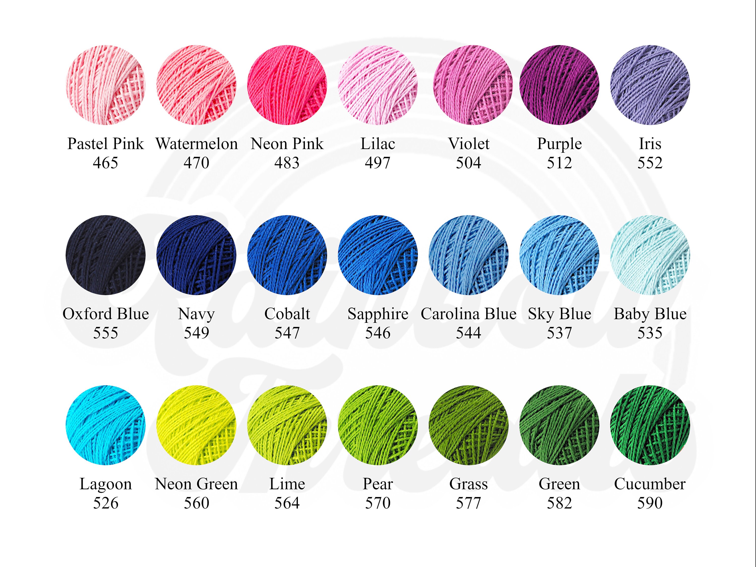 KARAT Cotton Crochet Thread Size 8 Deep and Stunning Colours / 65m / 54 ...