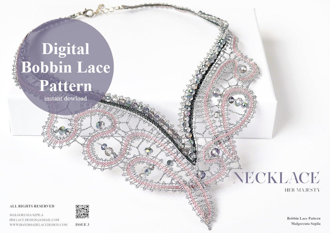 Digital Bobbin Lace Pattern / Necklace - Her Majesty / Lacemaking ...
