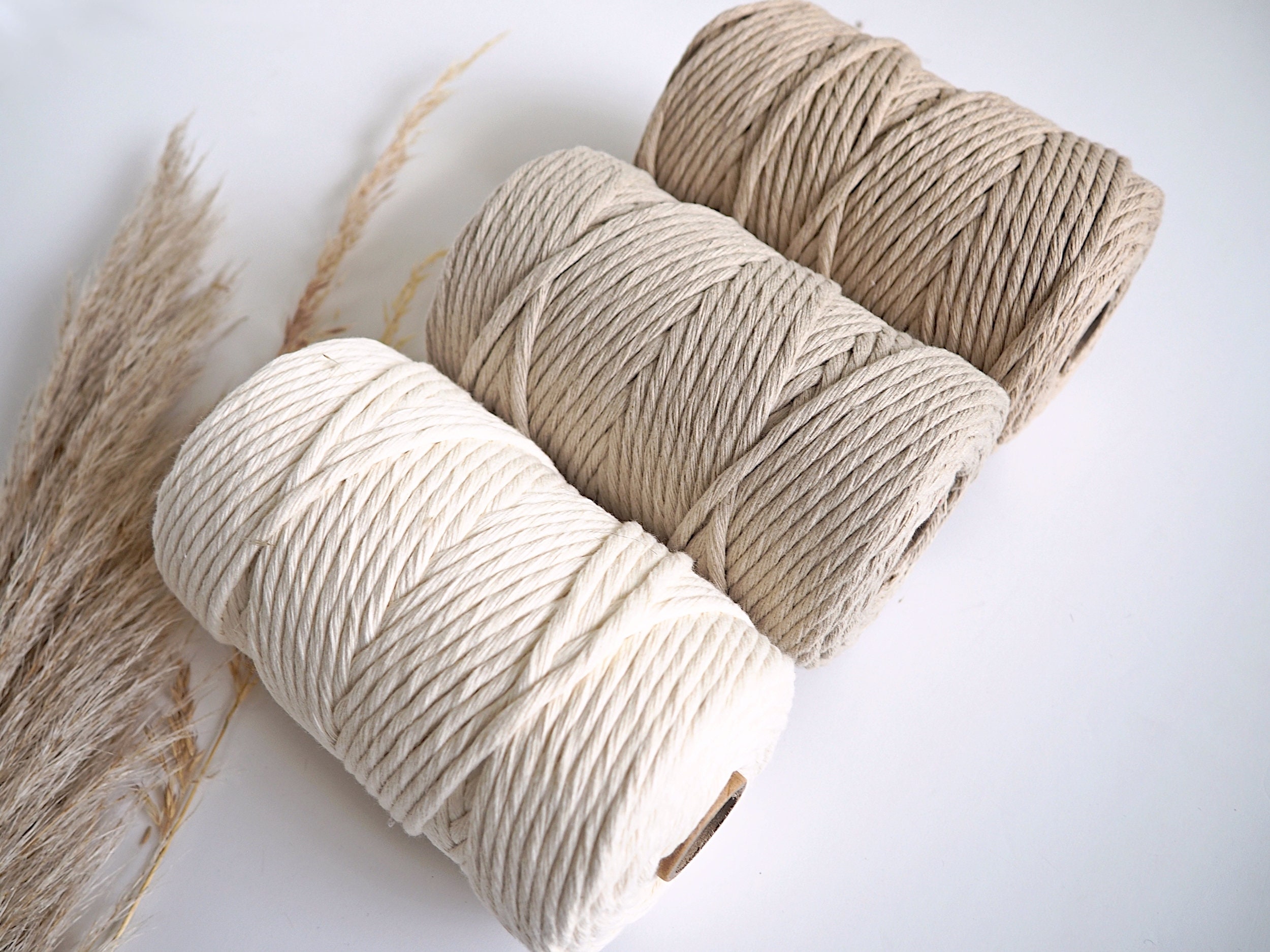 Luxurious Feel Macrame Cotton Cord / 5mm / Single Twisted / 5m 10m 20m ...