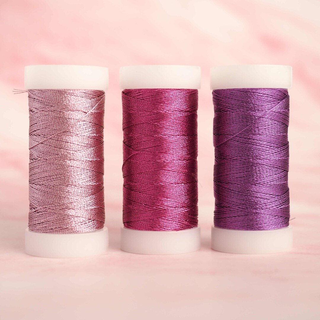 Metallic Thread 3PLY for Embroidery, Lacemaking, Cross Stitch, Tatting ...