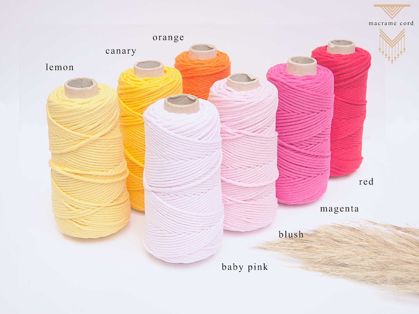 Luxurious Feel Macrame Cotton Cord / 3mm / Single Twisted / 34 Colours ...