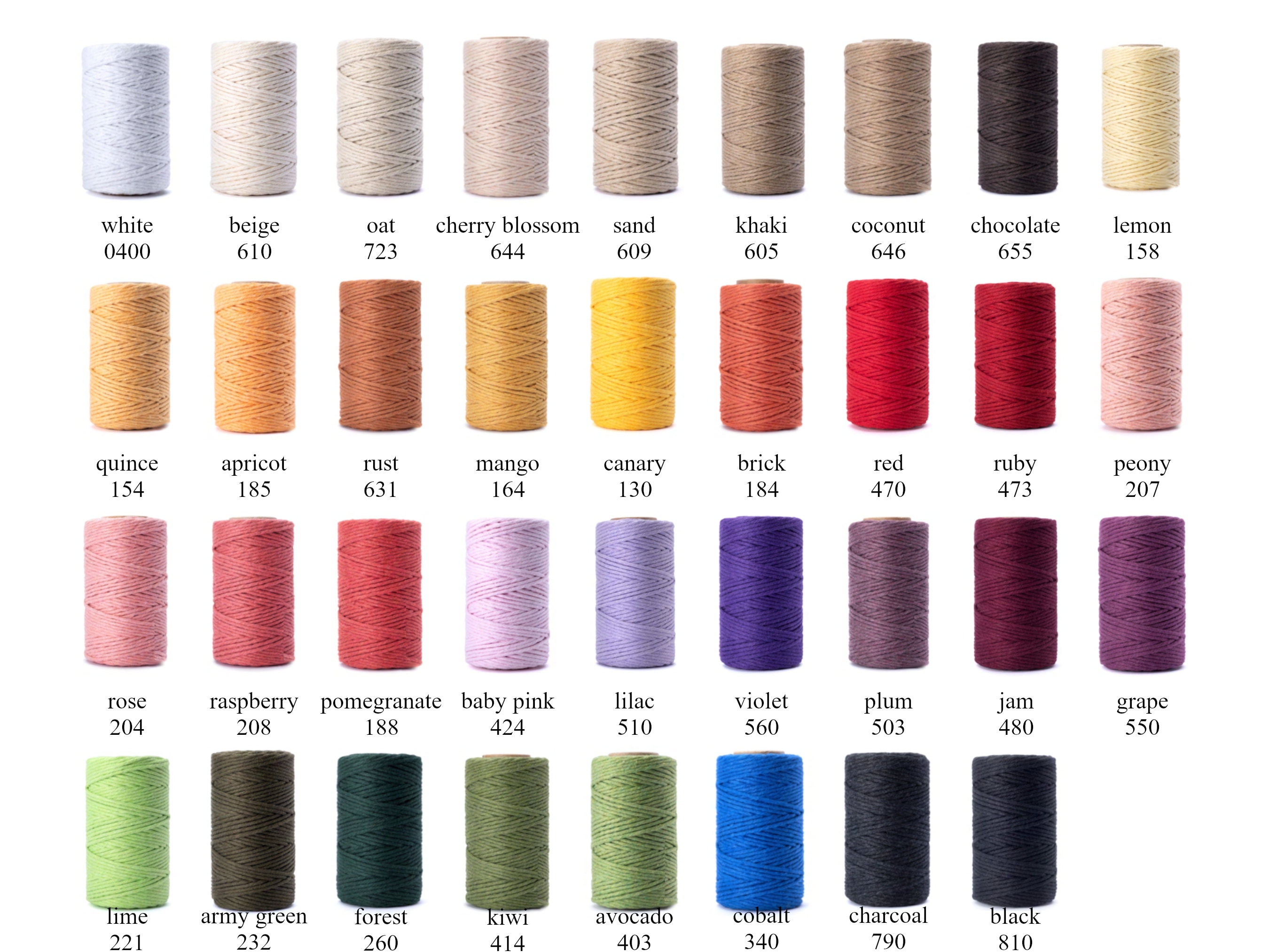Macrame Cotton Cord 50 M / 2 Mm / 100g Spool / Single Twisted / 35 ...