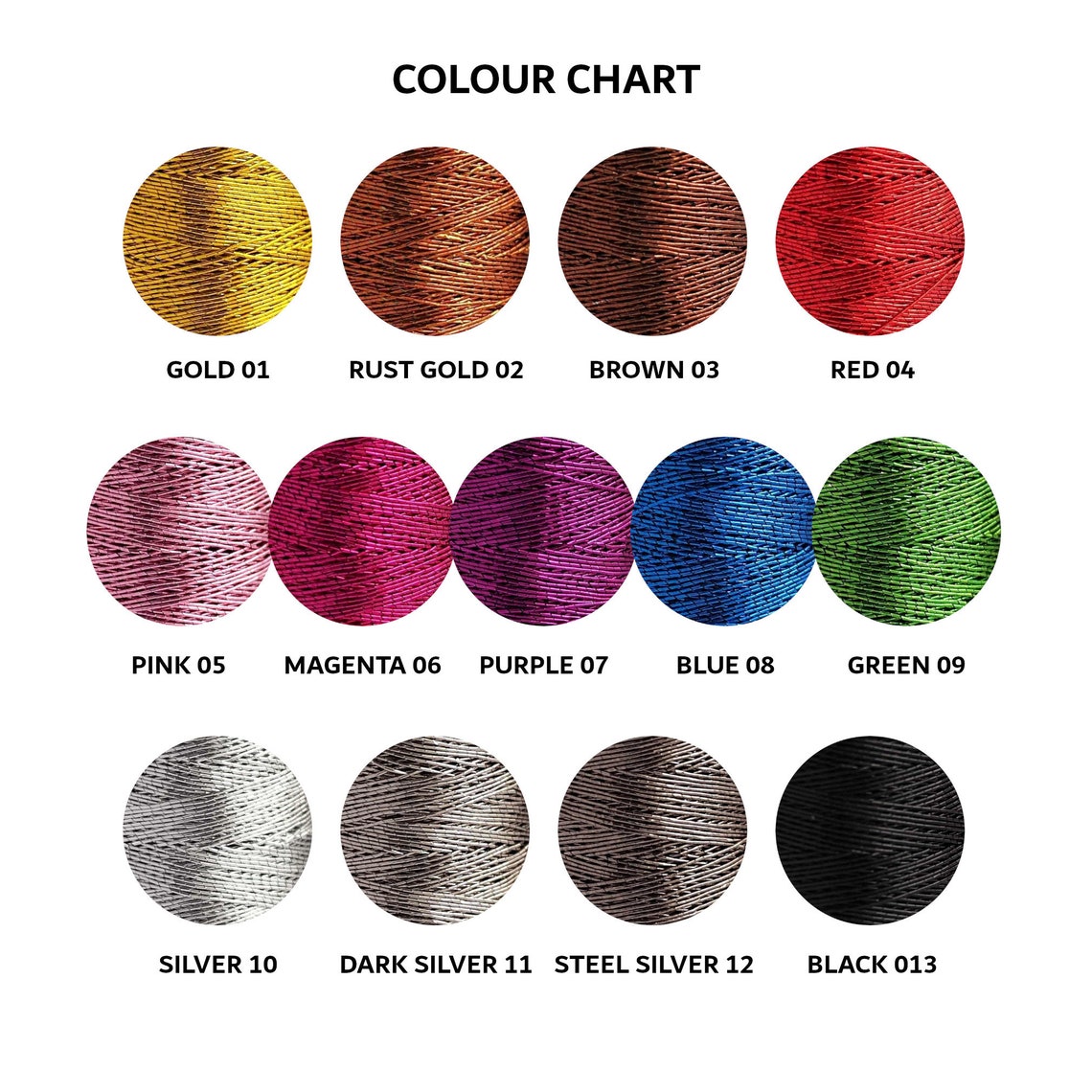 Metallic Thread Lurex for Embroidery, Lacemaking, Cross Stitch Tatting ...