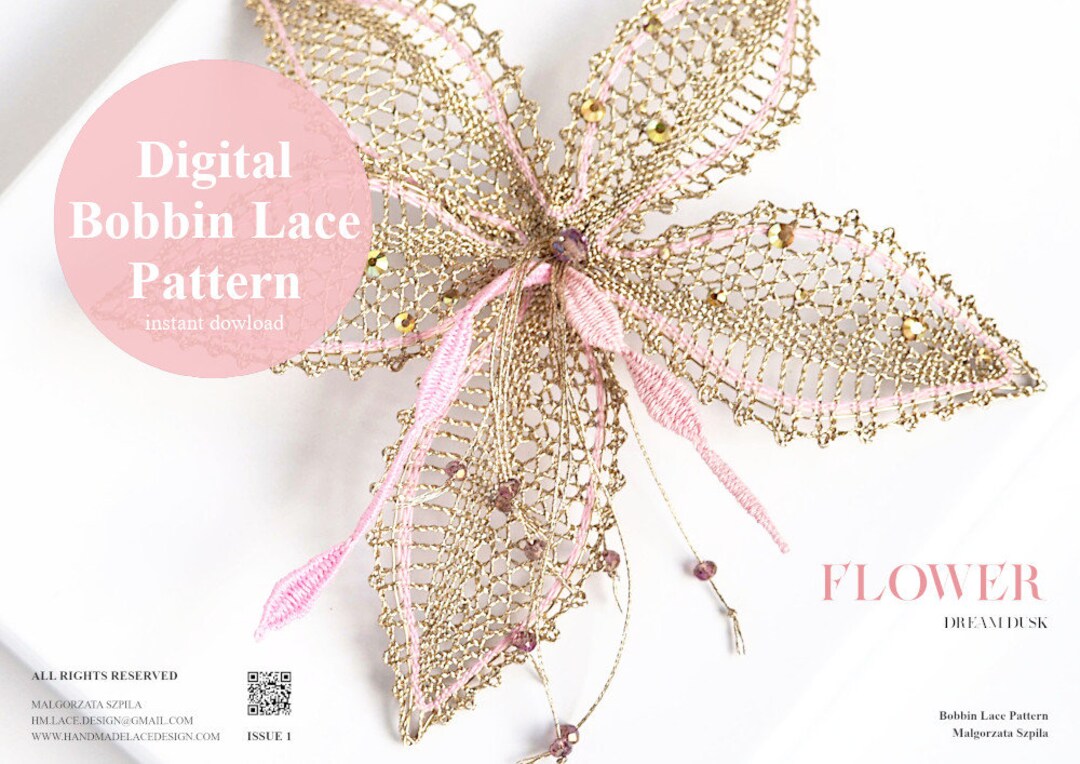 Digital Bobbin Lace Pattern / Flower - Dream Dusk / Lacemaking ...