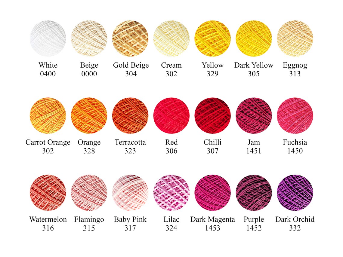 KAJA Cotton Crochet Thread Size 15 Soft and Supple Solid and - Etsy