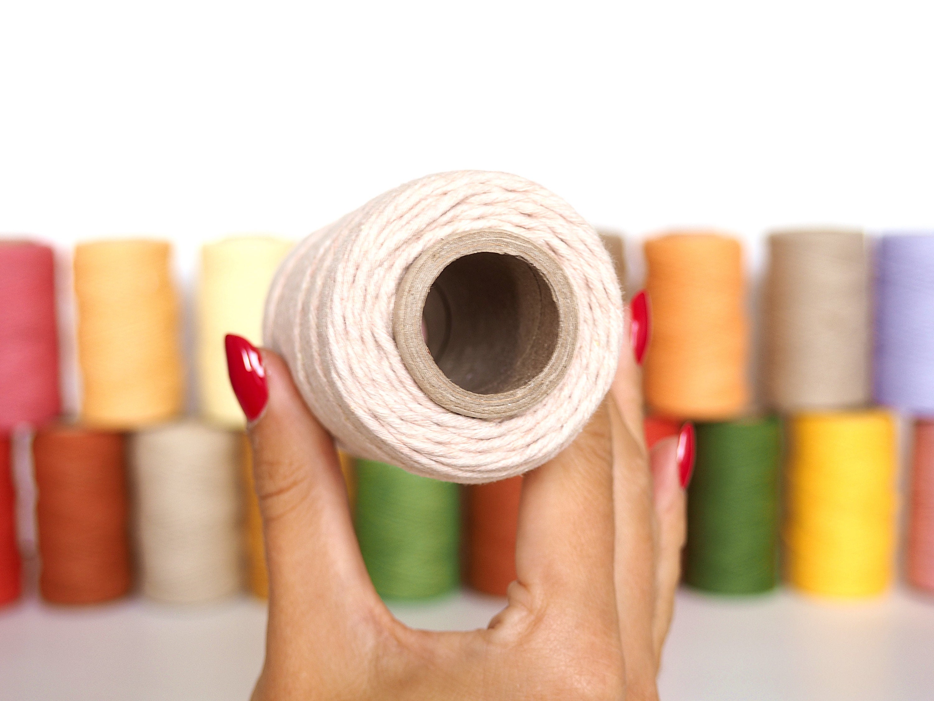 Macrame Cotton Cord 50 M / 2 Mm / 100g Spool / Single Twisted / 35 ...