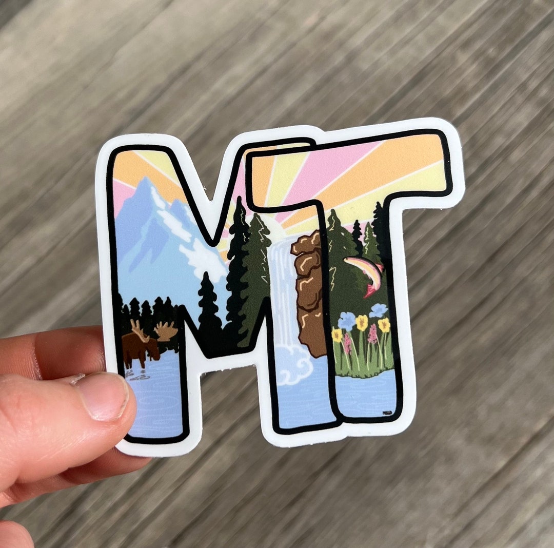 Montana "mt" Scenic Water Bottle Vinyl Sticker - Etsy