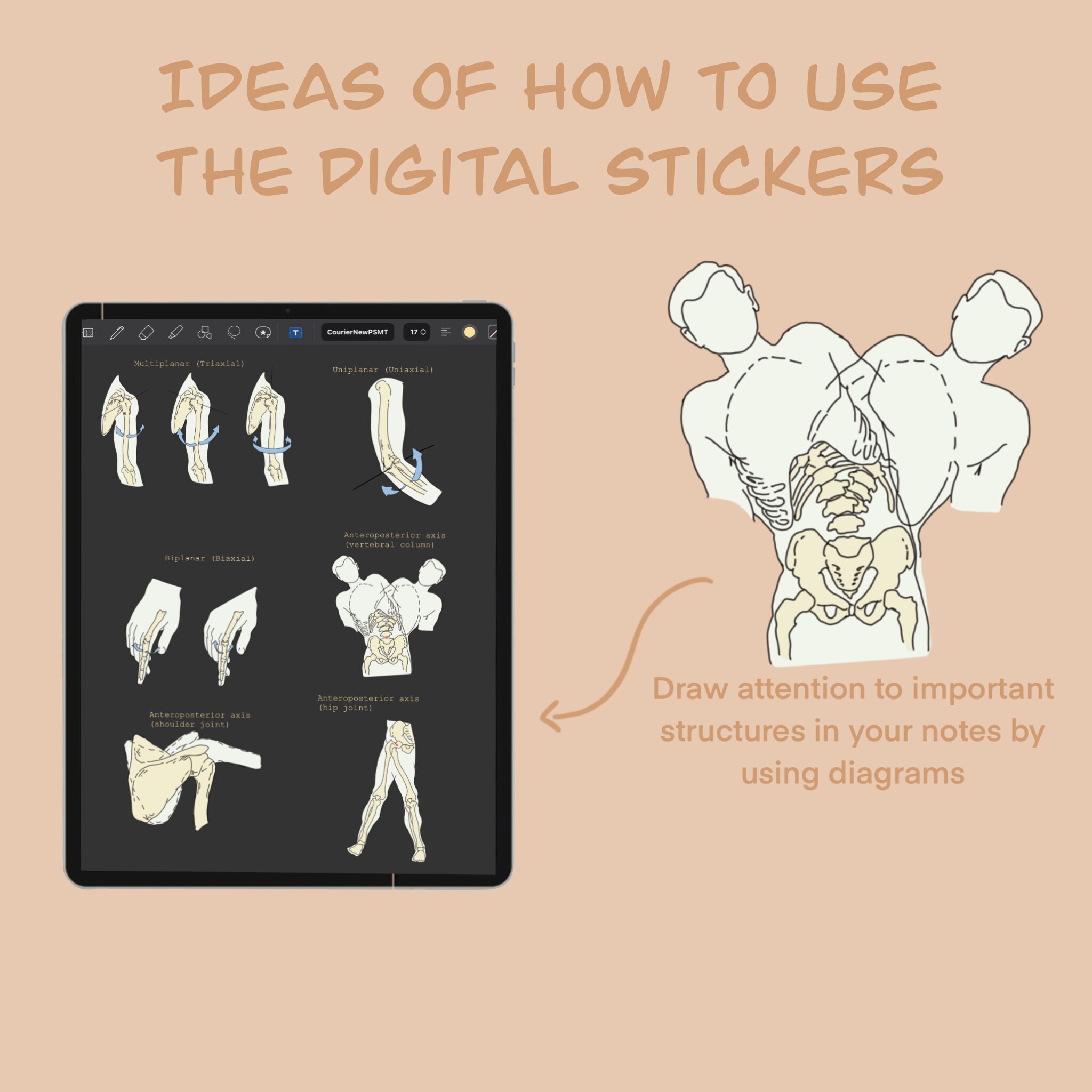 Major Movements Hand Drawn Digital Stickers Pack of #16 Dif. Stickers ...