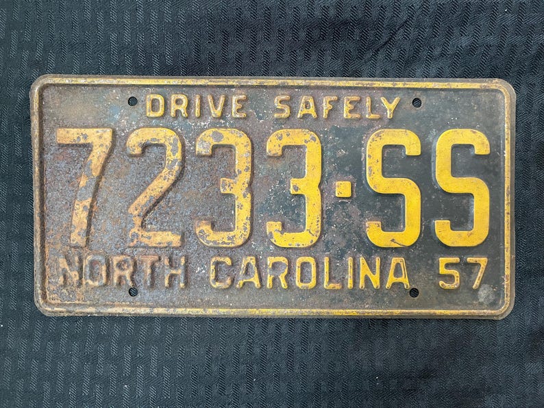 1957 North Carolina NC License Plate - Etsy